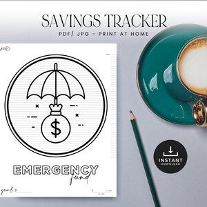 Emergency Fund Progress Tracker, Rainy Day Saving Challenge Printable ...