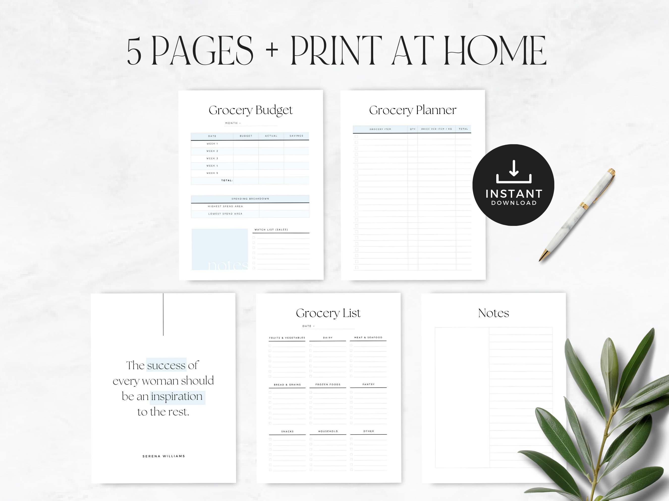 Printable Grocery Budget Worksheet, Food Shopping With Budget ...