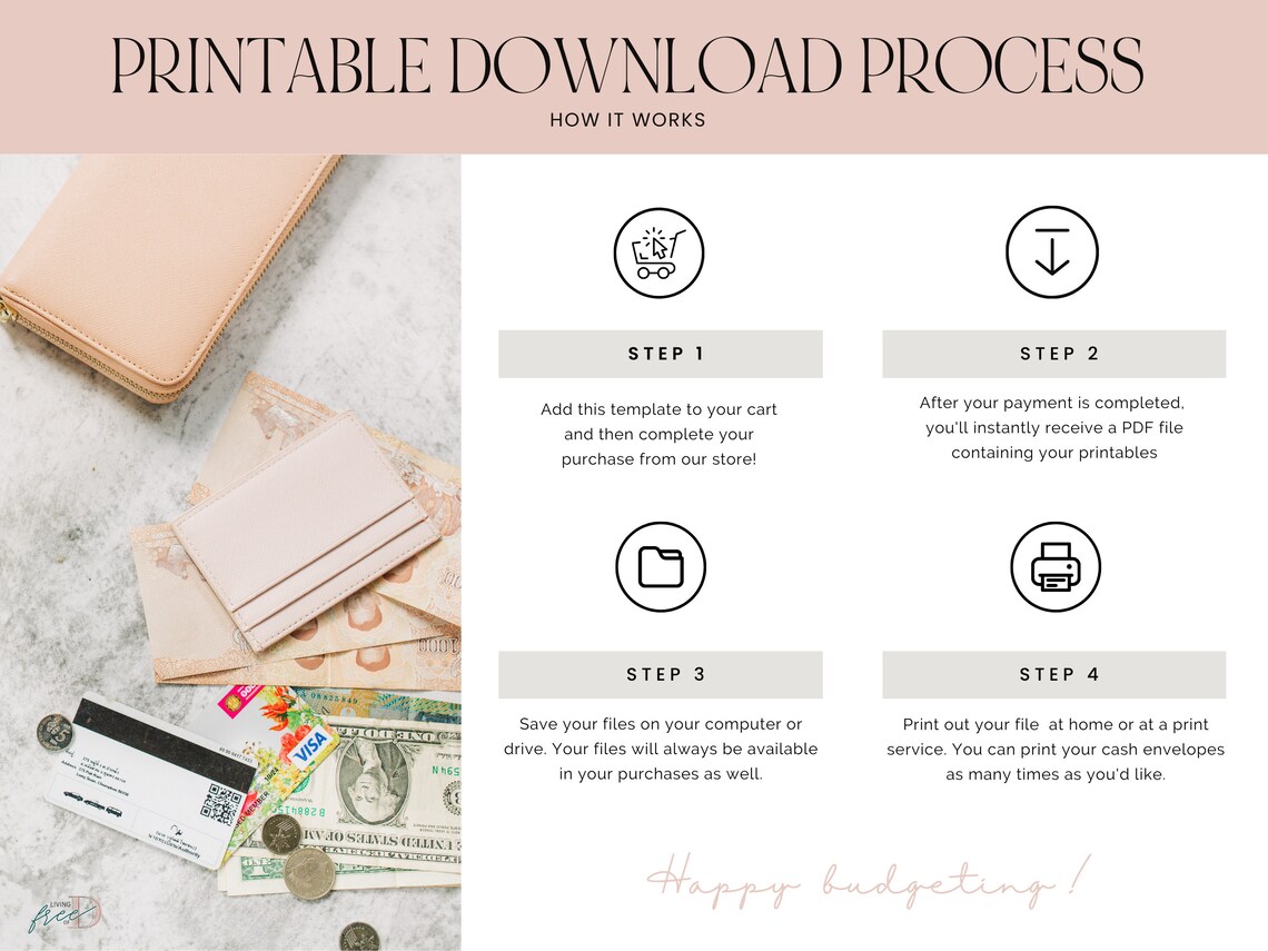 Cash Tab Dividers for Wallet, Cash Organizer, Cash Envelope Wallet ...