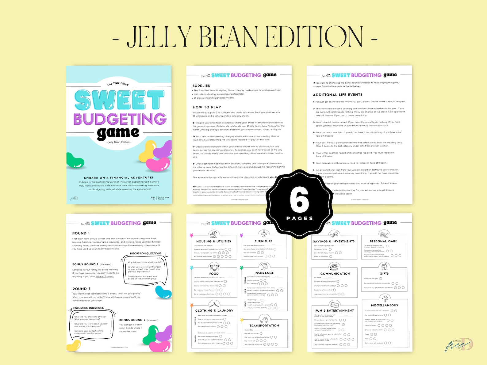 Money Games for Kids & Teens, Budgeting Game Printable PDF, Game Night ...