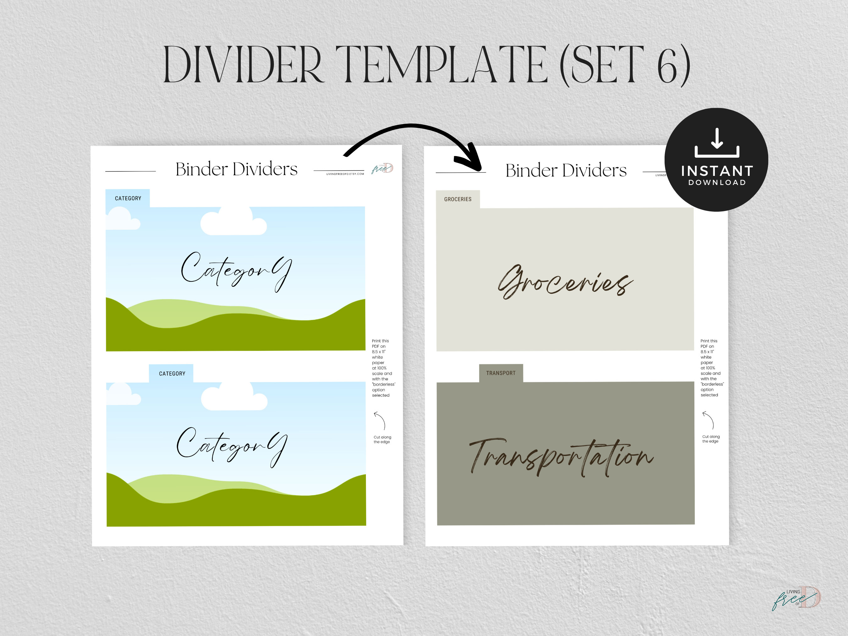 A6 Binder Tab Dividers and Inserts Canva Template, Editable Money ...
