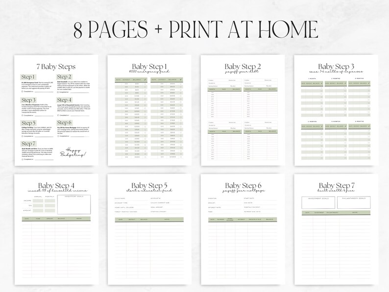 7 Baby Steps Progress Tracker Printable, FIRE Movement, Dave Ramsey ...