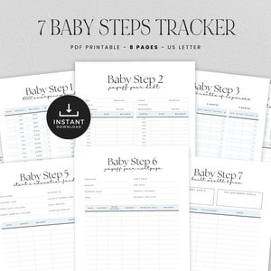 7 Baby Steps Progress Tracker Printable, FIRE Movement, Dave Ramsey ...