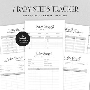7 Baby Steps Progress Tracker Printable, FIRE Movement, Dave Ramsey ...
