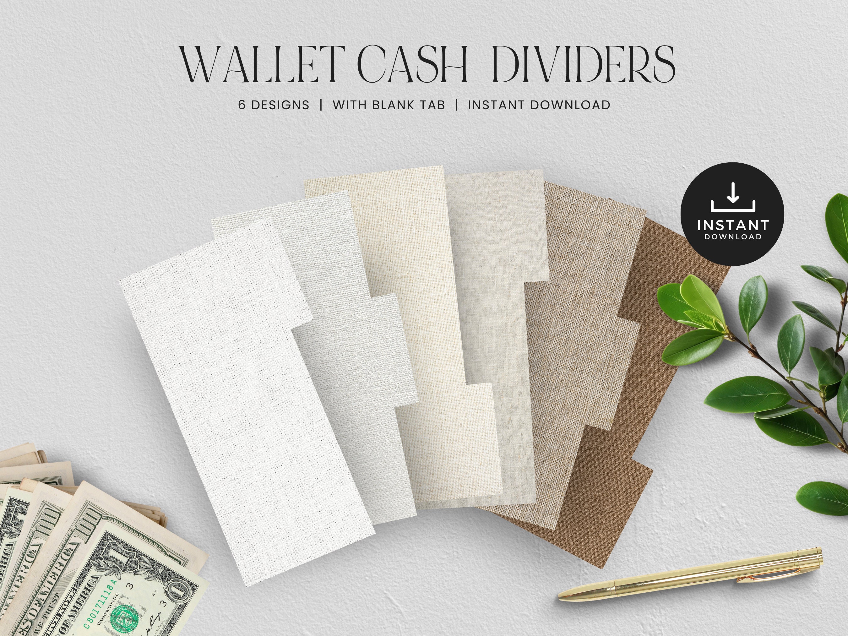 Cash Tab Dividers for Wallet, Money Organizer, Cash Envelope Budget ...
