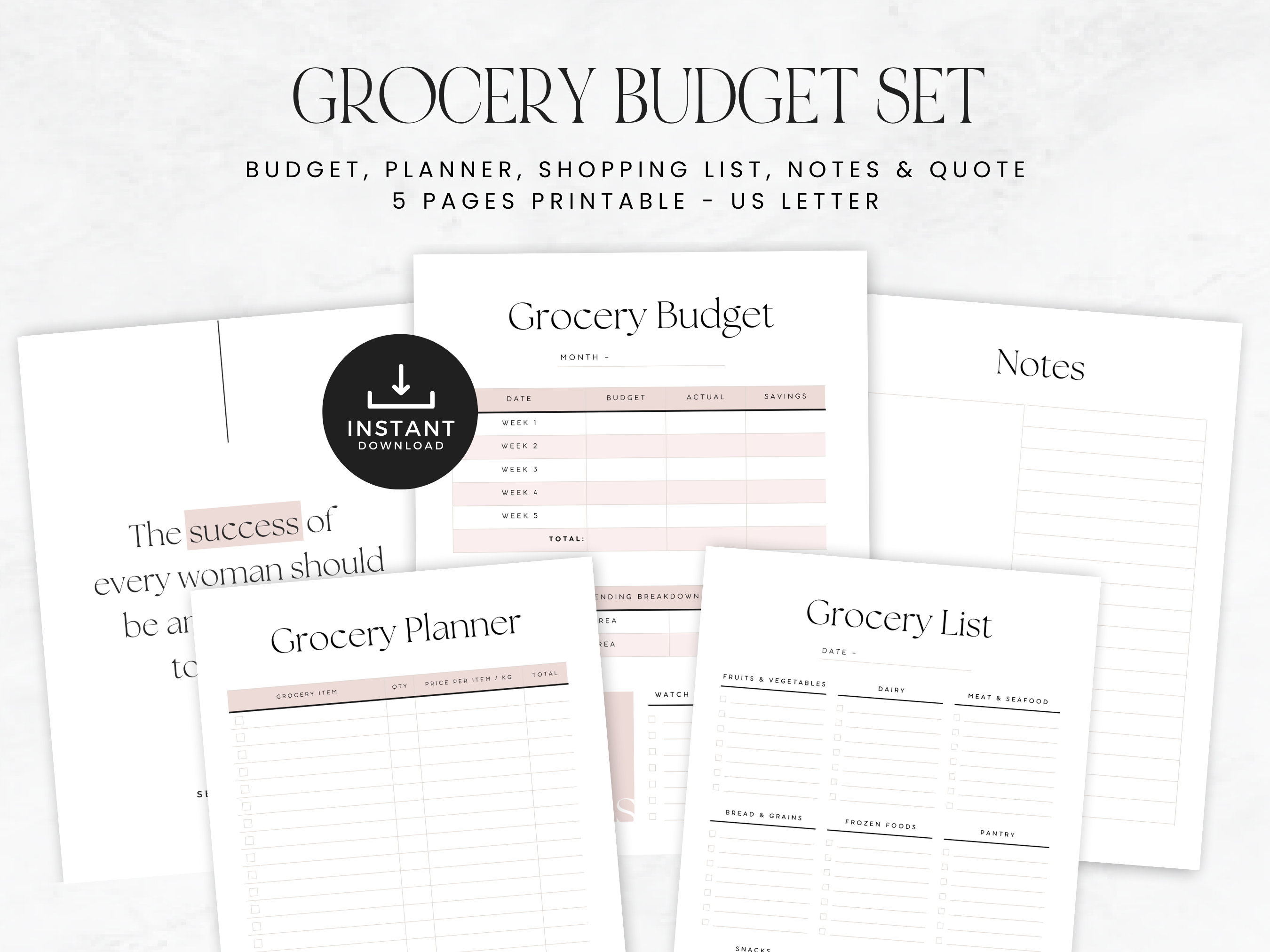 Grocery Budget Spreadsheet Food Shopping With Budget & - Etsy