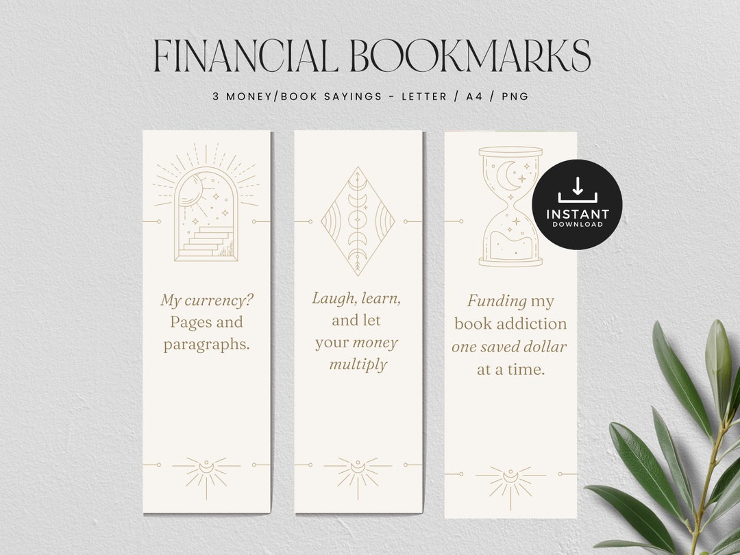 Finance Bookmark Printable, Bookmark Png, Financial Books, Money ...