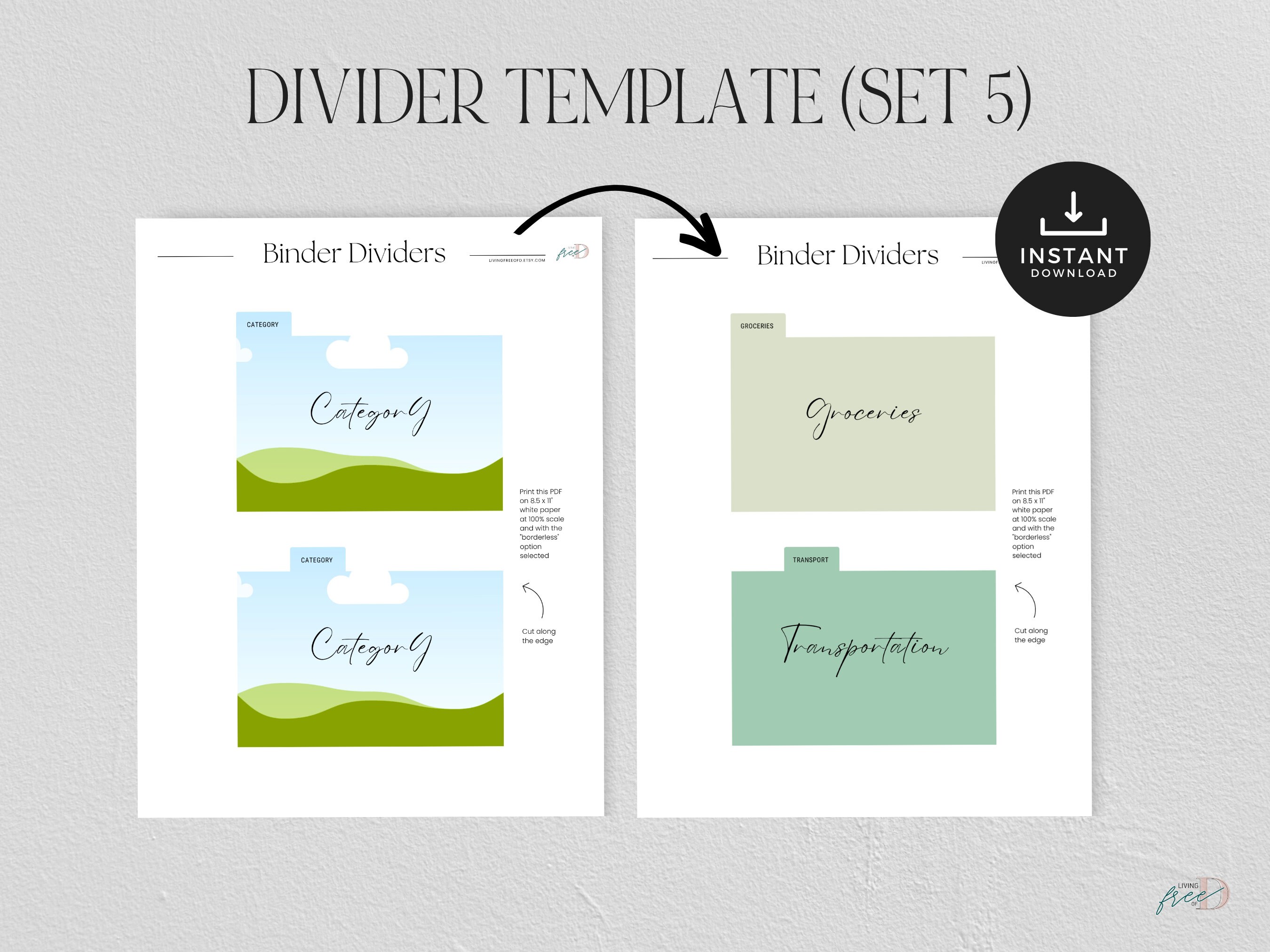 A7 Binder Tab Dividers and Inserts Canva Template, Editable Money ...