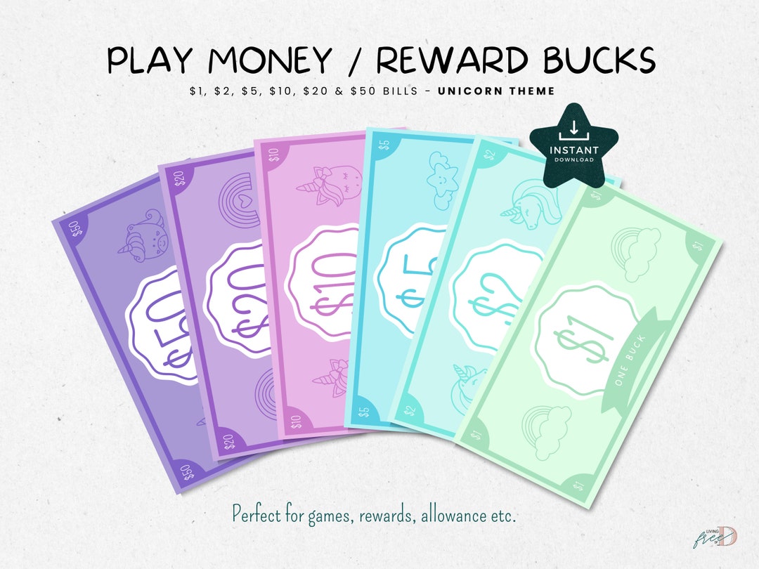 Play Money for Kids, Reward Bucks Printable, Money Games for Kids ...
