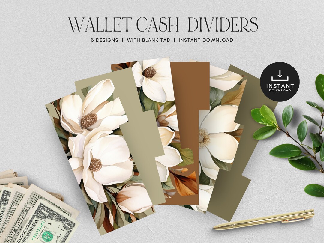 Cash Tab Dividers for Wallet, Money Organizer, Cash Envelope Budget ...