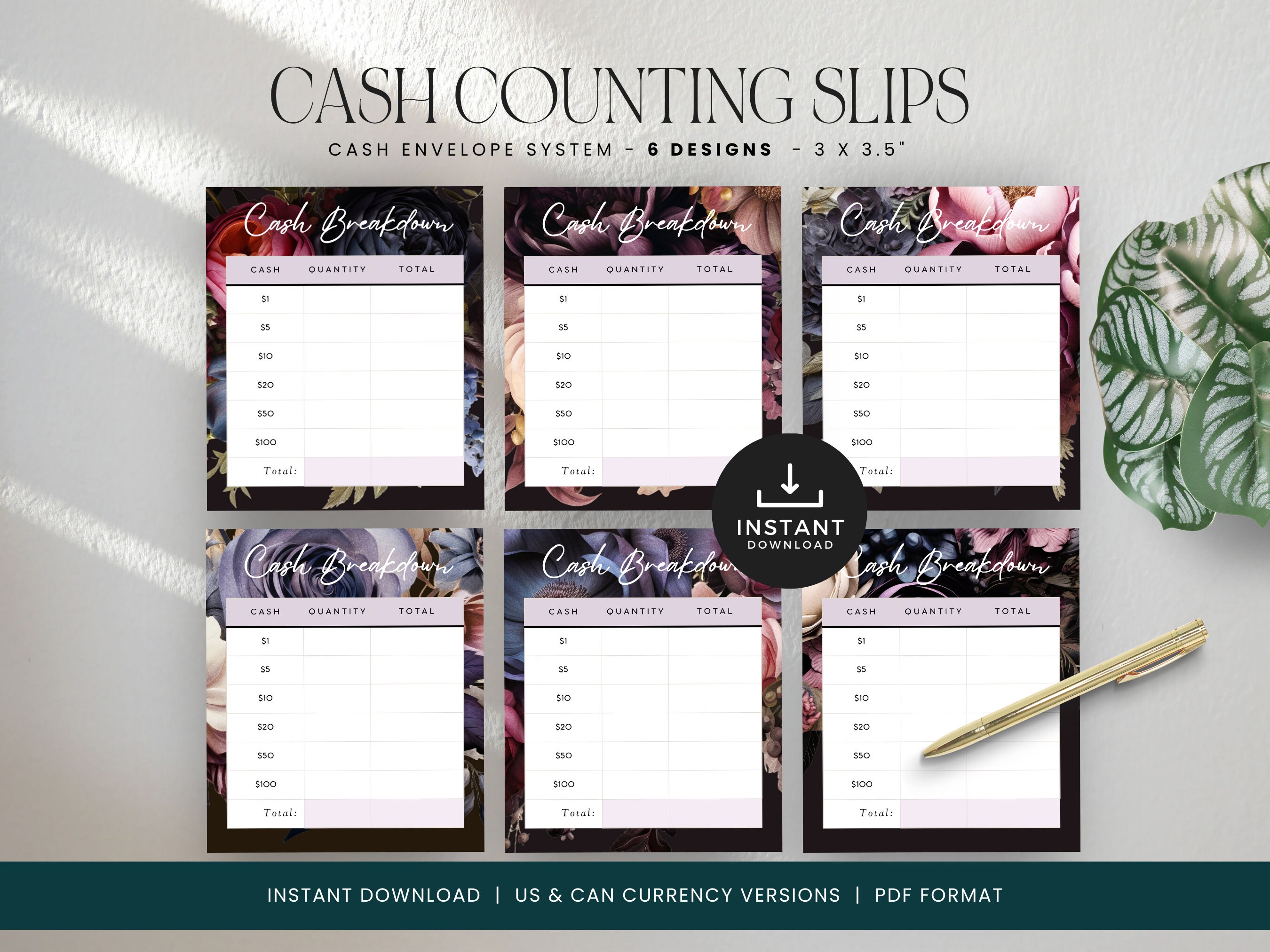 Cash Breakdown Slip, Bank Teller Slip Printable, Coin Counting, Money ...