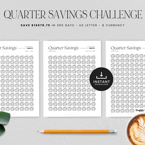 365 Days Savings Challenge, Quarter Challenge Chart Printable, 365 Days ...