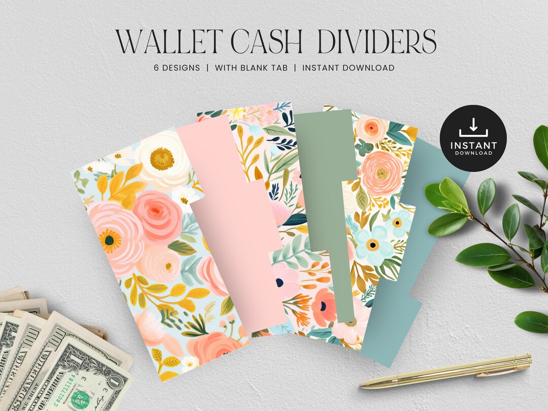 Cash Tab Dividers for Wallet, Money Organizer, Cash Envelope Budget ...
