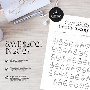 2025 Savings Challenge, Save 2025 in 2025 Savings Challenge Printable ...