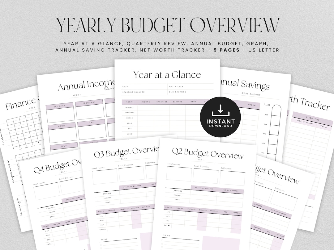 Yearly Budget Overview, Financial Year at a Glance, End of Year ...