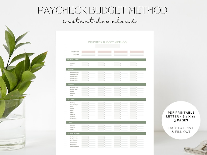 Paycheck Budget Spreadsheet Template for Google Sheets, Budget by ...