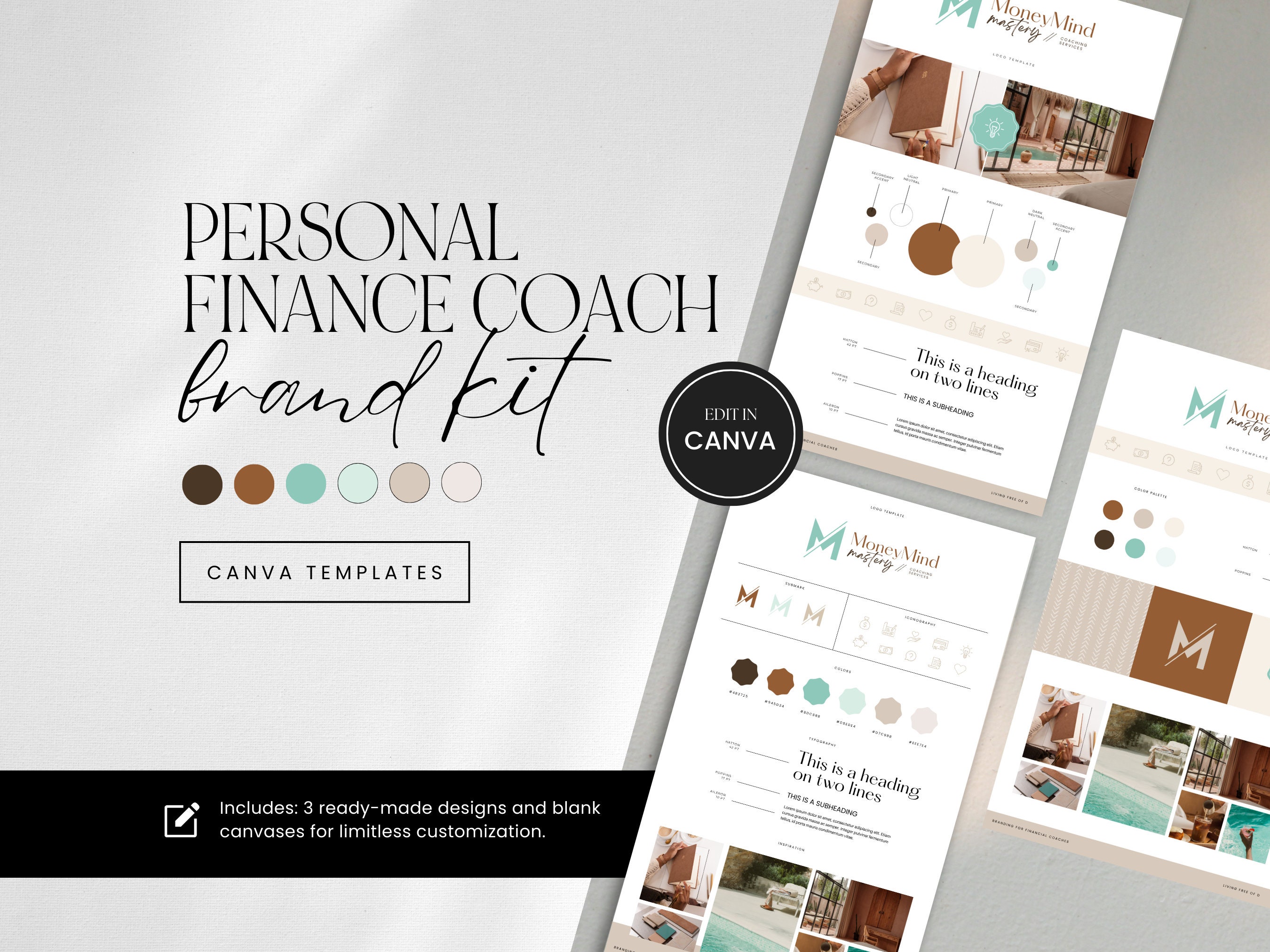 Editable Brand Board Canva Template Finance Business Branding Etsy
