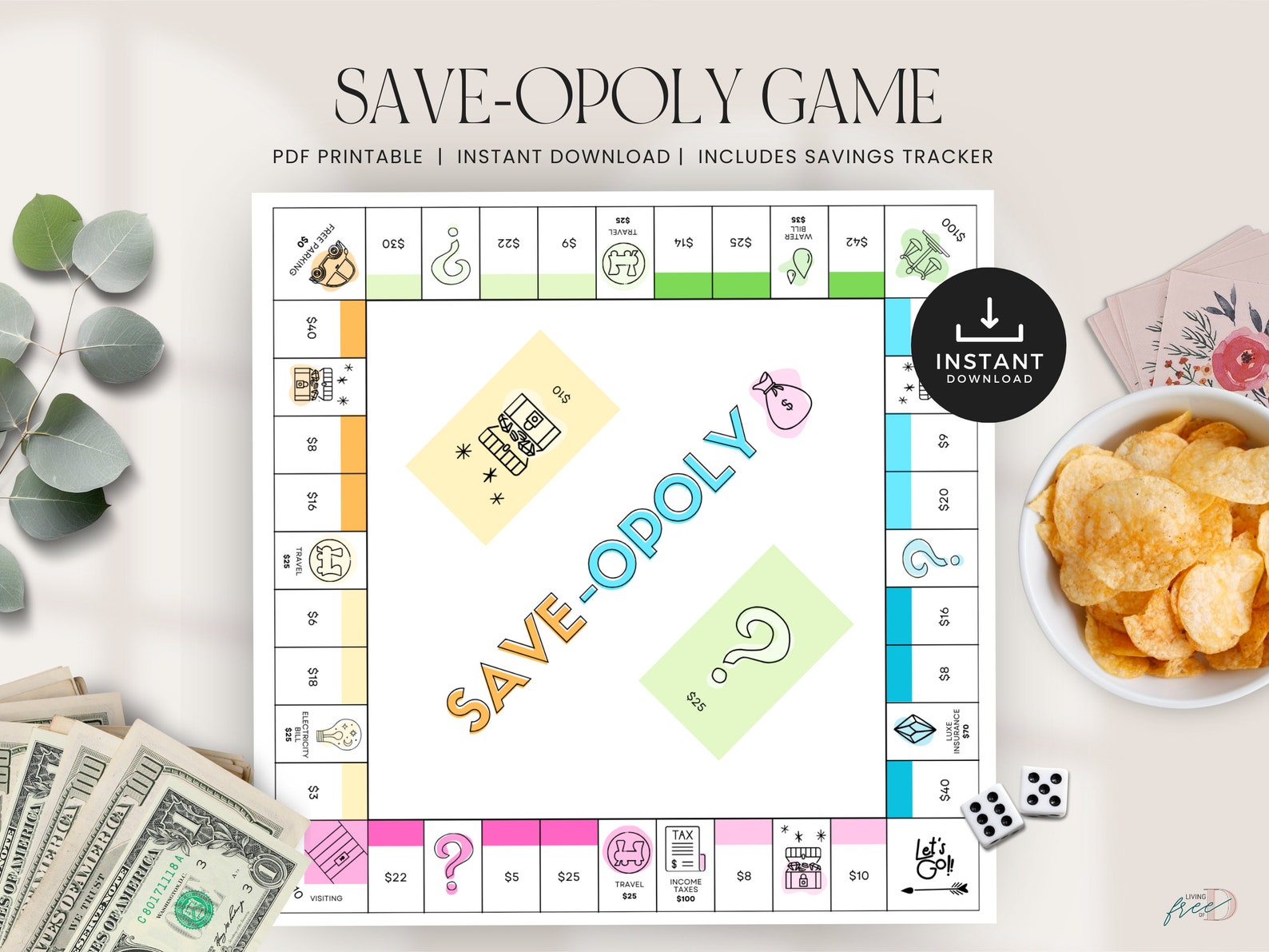Saveopoly Printable, Saveopoly Savings Challenge, Money Games ...