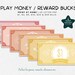 Play Money for Kids, Reward Bucks Printable, Money Games Kids, Chore ...