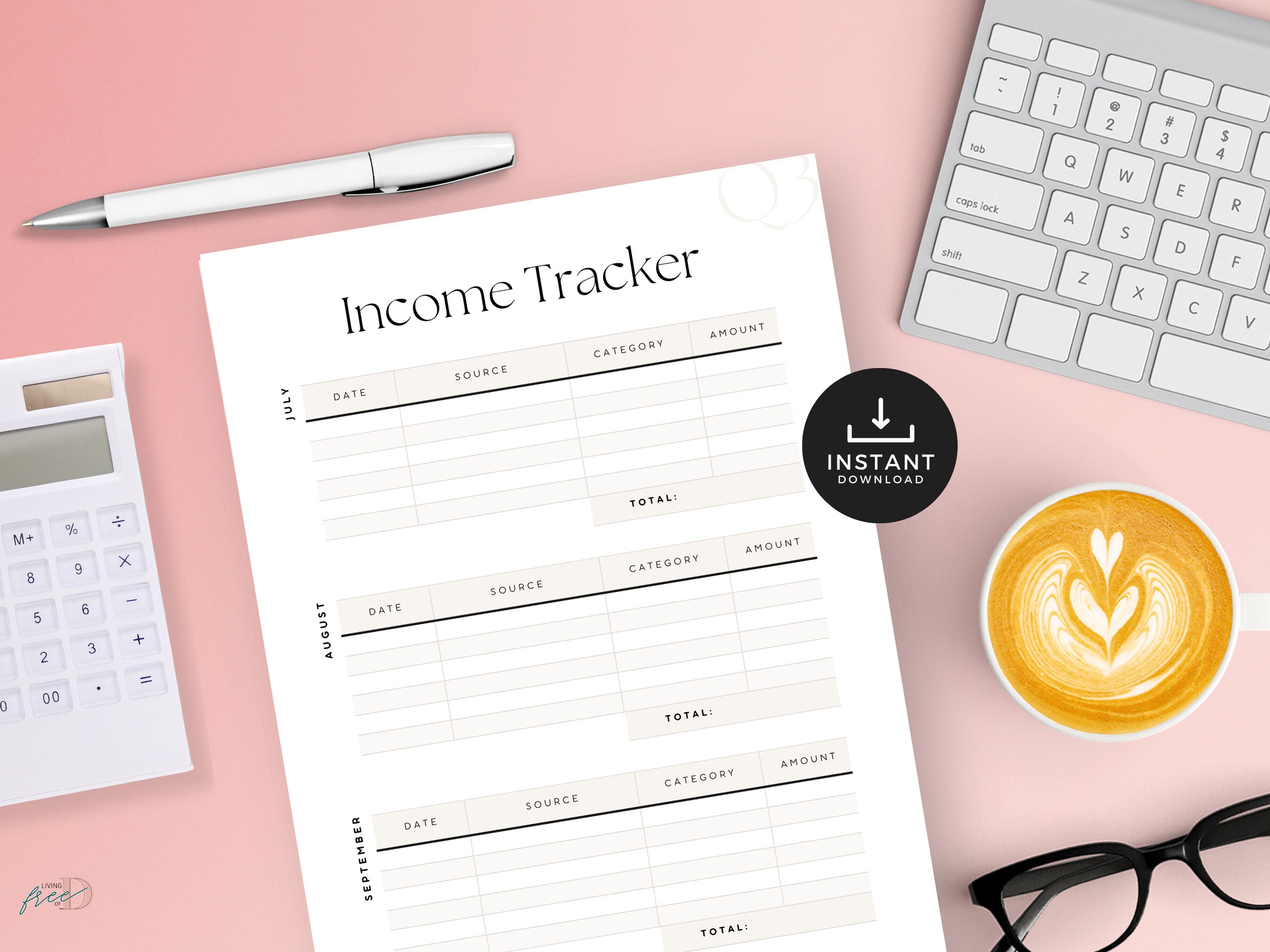 Income Tracker Printable, Budget Planner, Financial Trackers, Finance ...