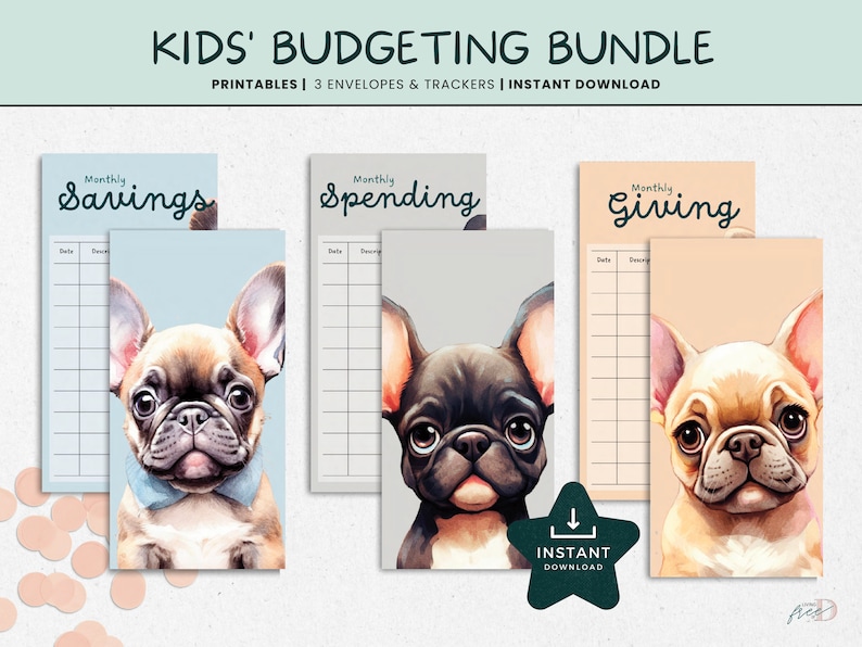 Kids Budgeting Printables Set Cash Envelopes With Transaction - Etsy