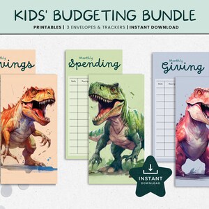 Kids Budgeting Printables Set, Cash Envelopes W/ Transaction Tracker ...