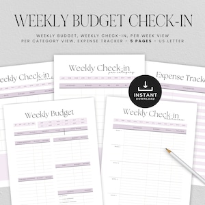 Personal Weekly Budget Template, Budget Check-in per Week Printable, Bi ...