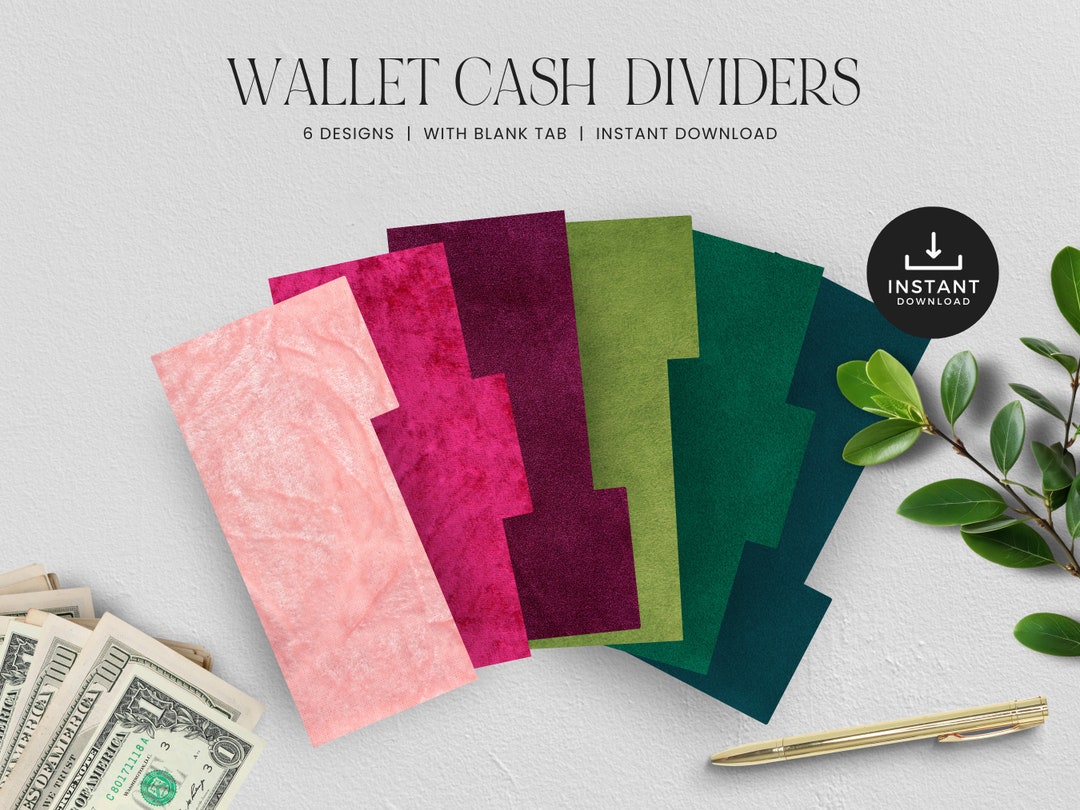 Cash Tab Dividers for Wallet, Money Organizer, Cash Envelope Budget ...