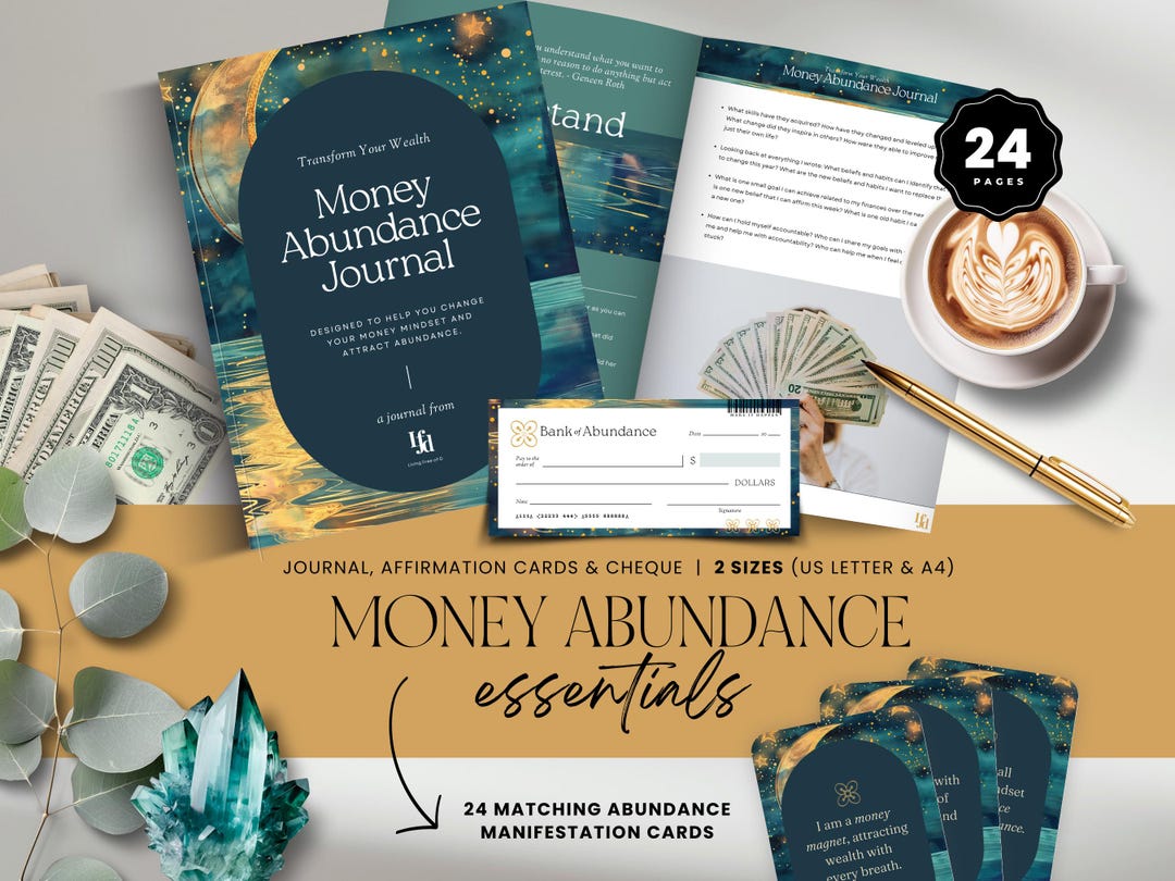 Abundance Mindset Journal, Money Abundance Affirmation Cards, Money ...