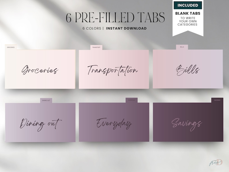 A6 Binder Cash Tab Dividers and Inserts, Money Organizer, Cash Envelope ...