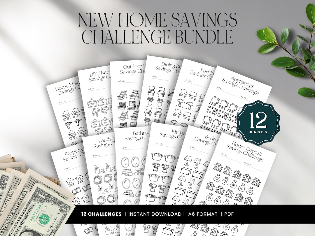 New Home Savings Challenge Bundle, House Sinking Funds Tracker ...