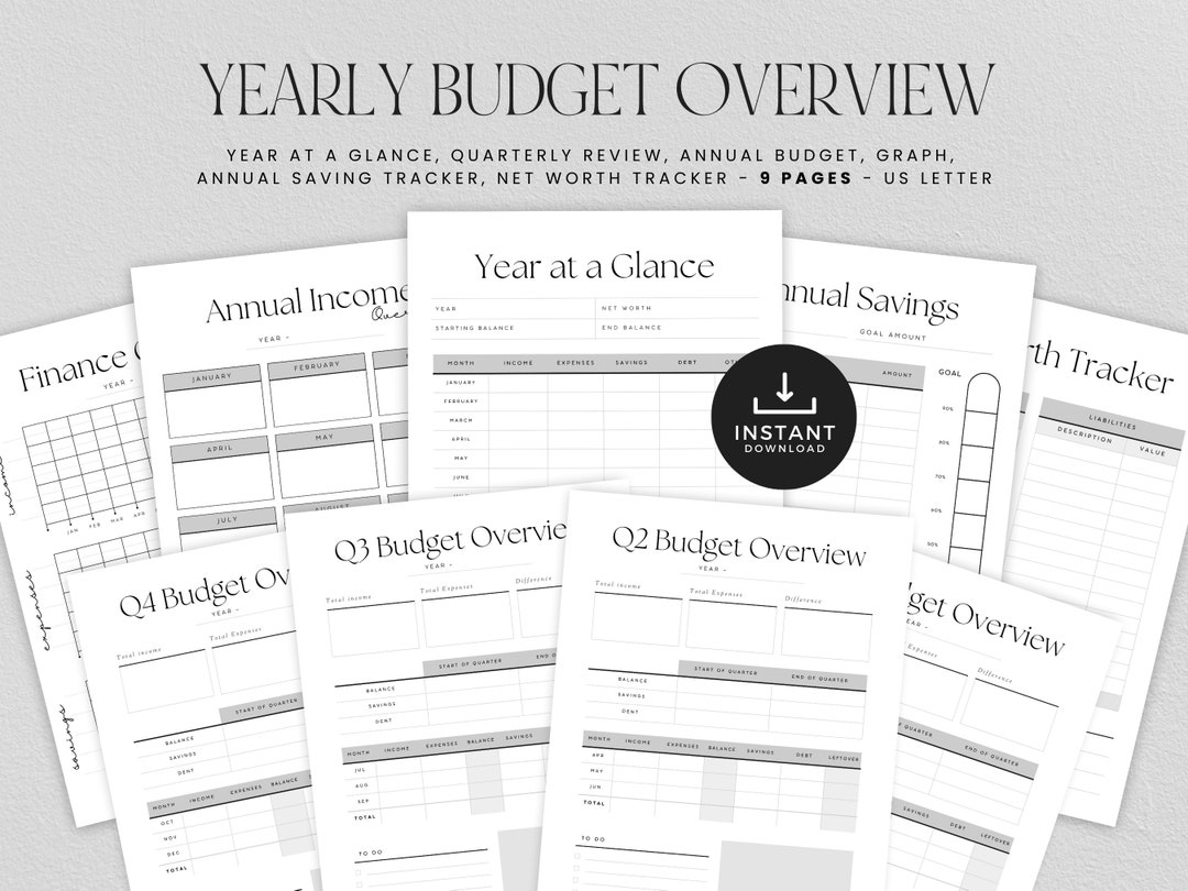 Yearly Budget Overview, Financial Year at a Glance, End of Year ...