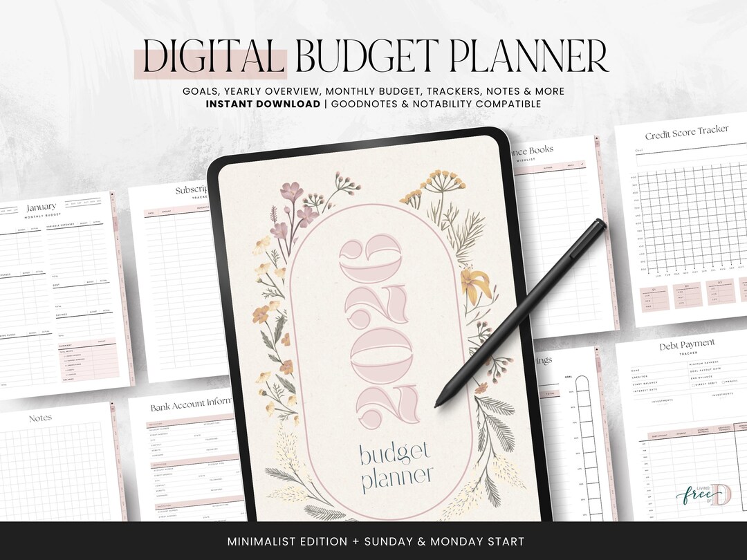 Simple Budget Planner Digital Workbook: Minimalist Finance Tracker for ...