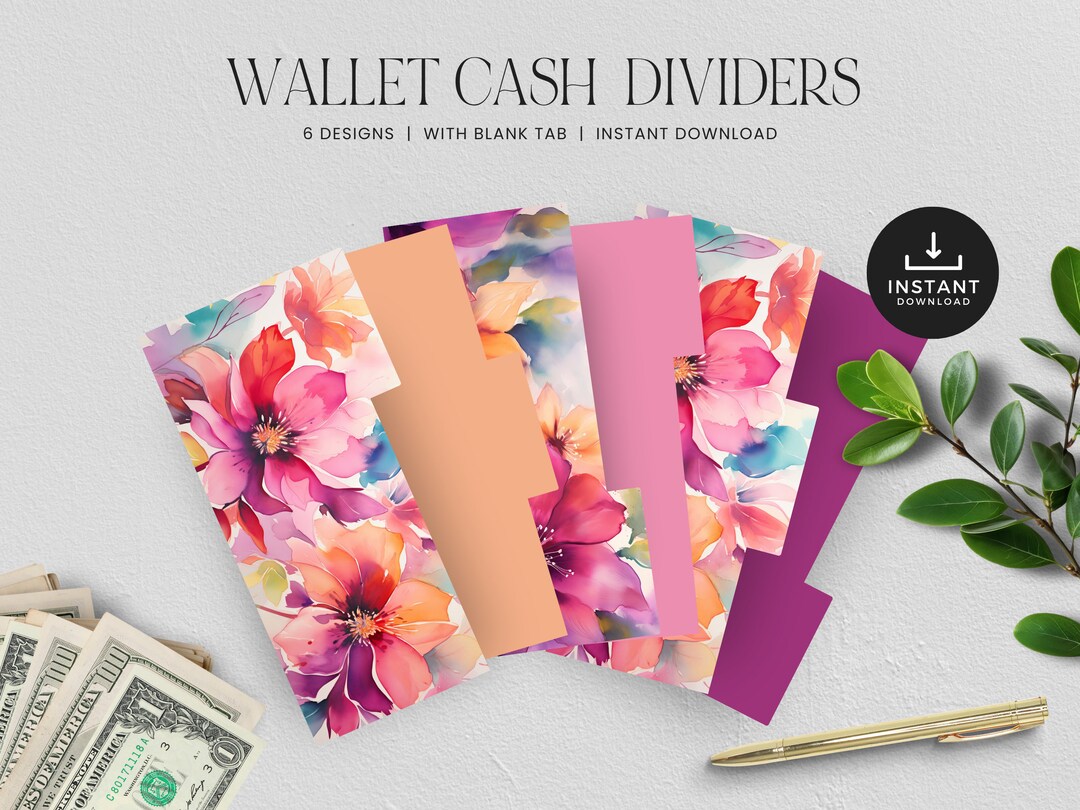 Cash Stuffing Wallet Tabs, Cash Tab Dividers for Wallet, Money ...