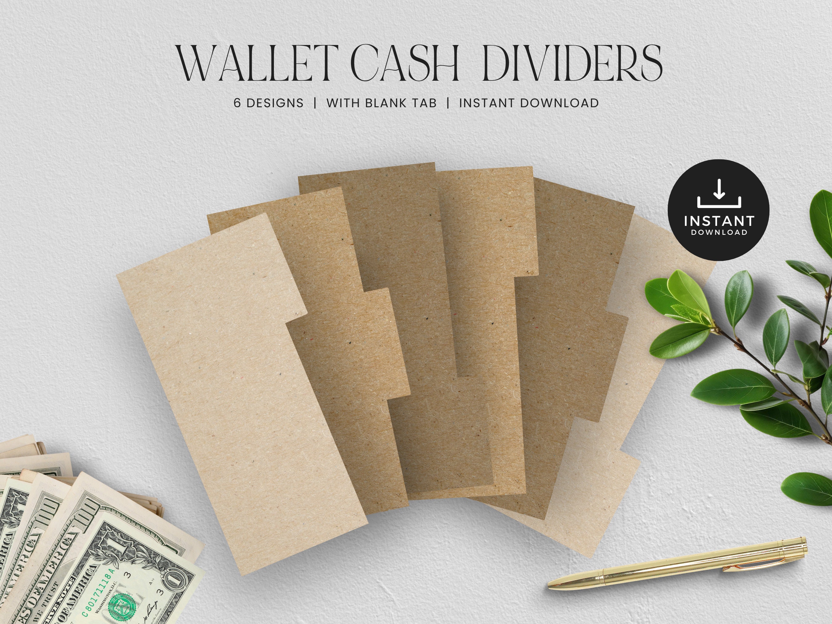 Cash Tab Dividers for Wallet, Money Organizer, Cash Envelope Budget ...