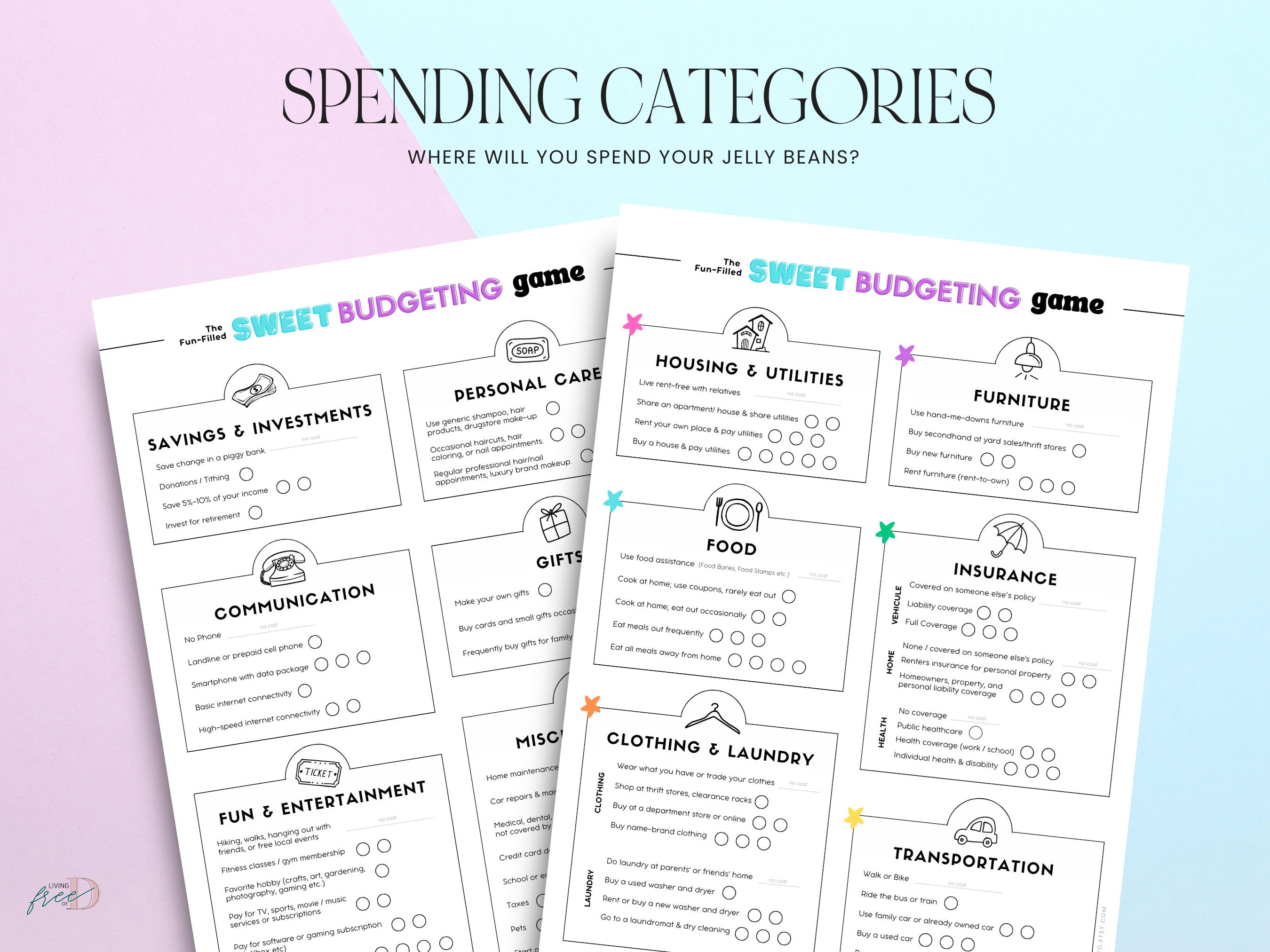 Money Games for Kids & Teens, Budgeting Game Printable PDF, Game Night ...
