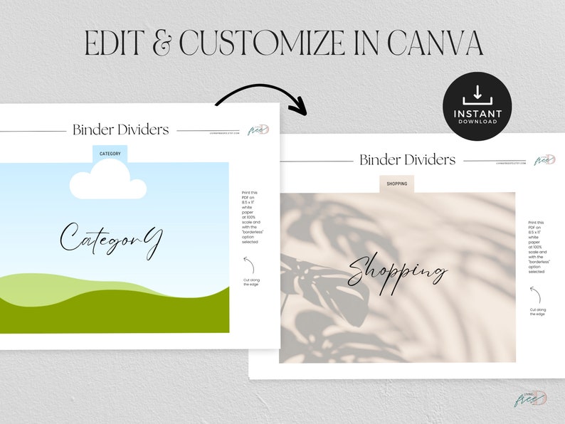 A5 Binder Tab Dividers and Inserts Canva Template, Editable Money ...