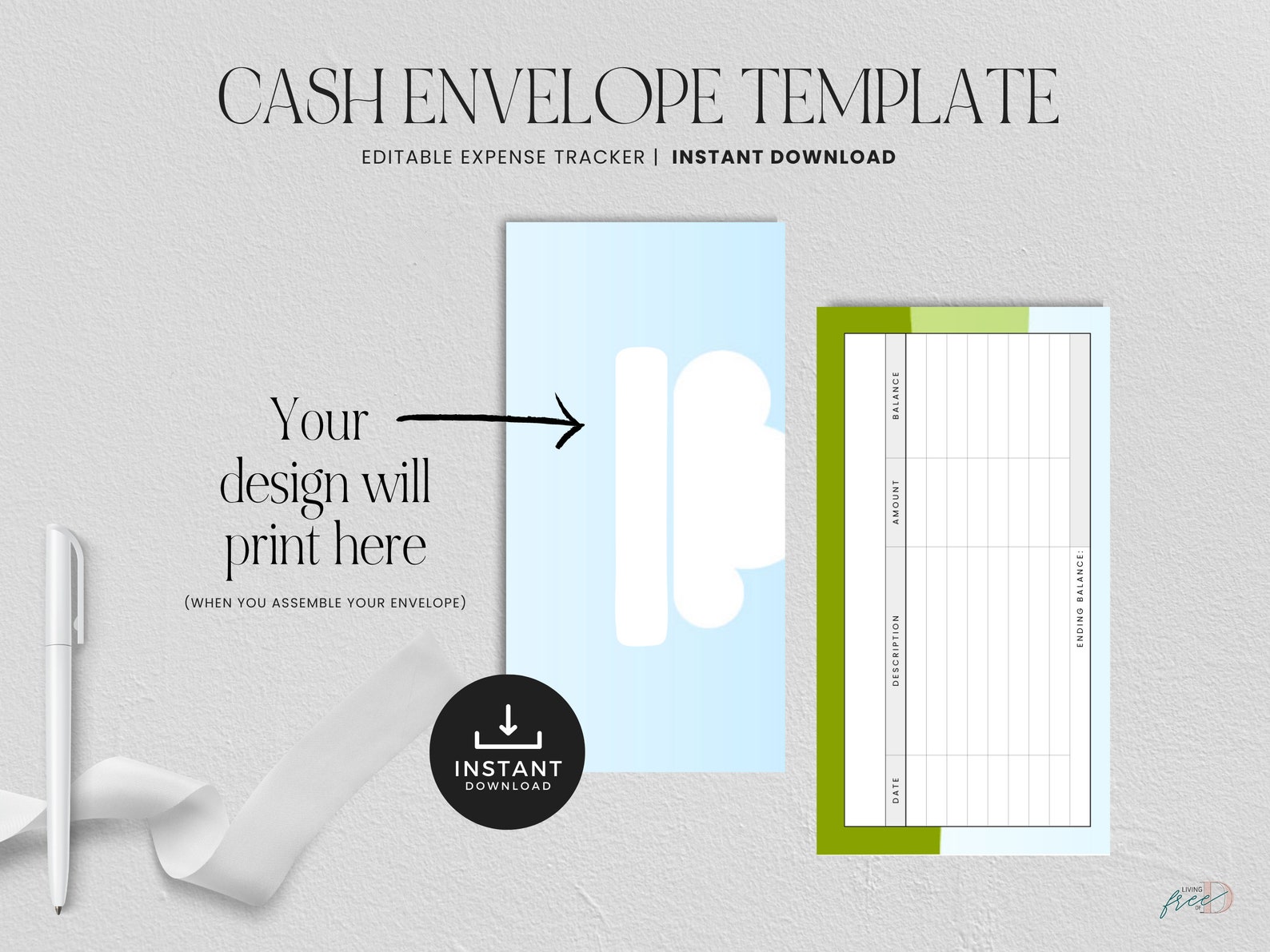 Cash Envelope Canva Template, Editable Envelope With Spending Tracker ...