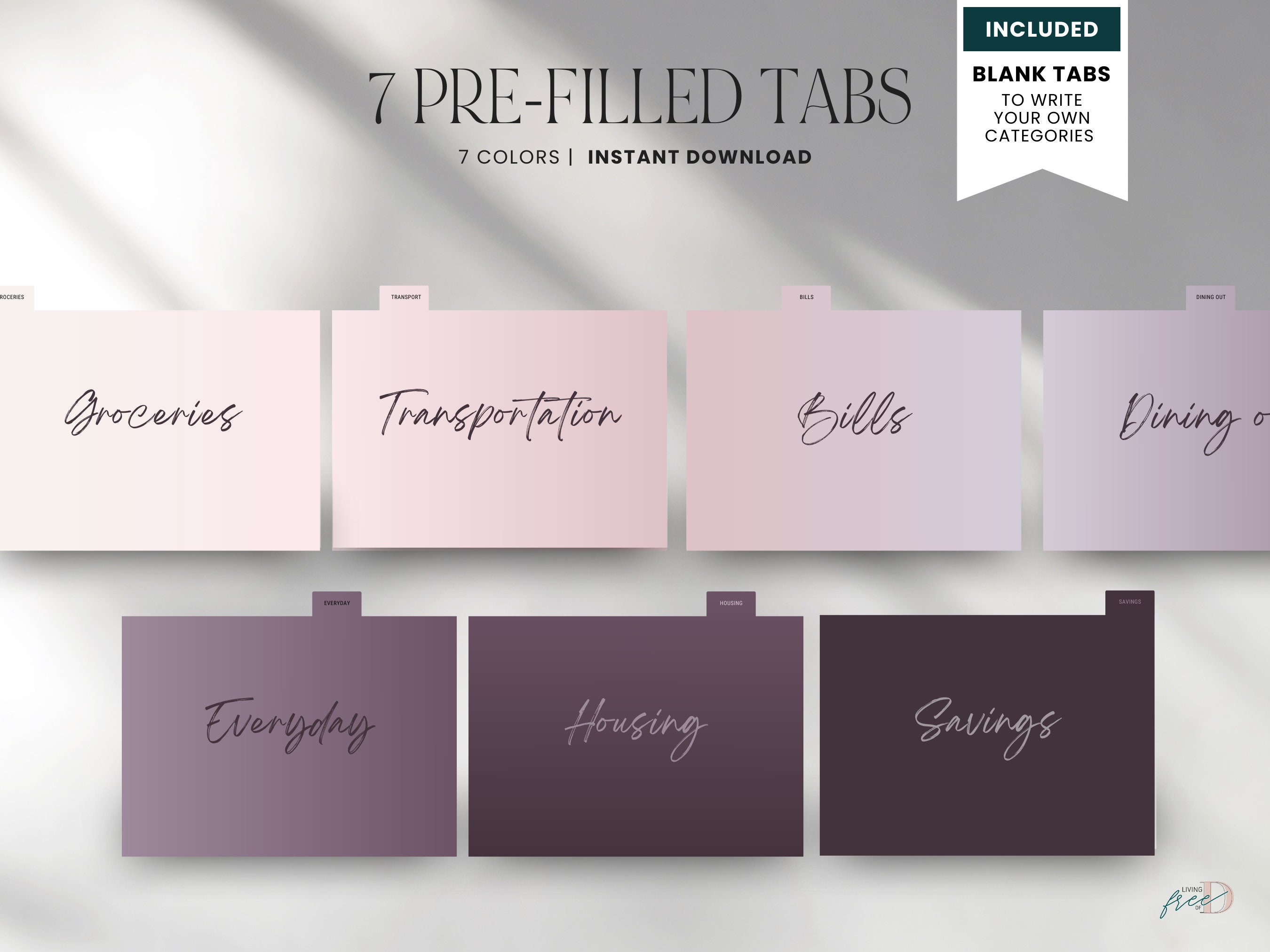 A5 Binder Cash Tab Dividers and Inserts, Money Organizer, Cash Envelope ...