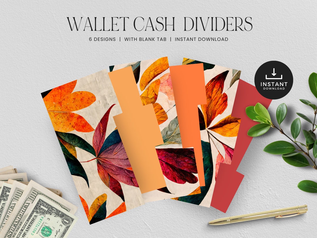 Cash Tab Dividers for Wallet, Money Organizer, Cash Envelope Budget ...