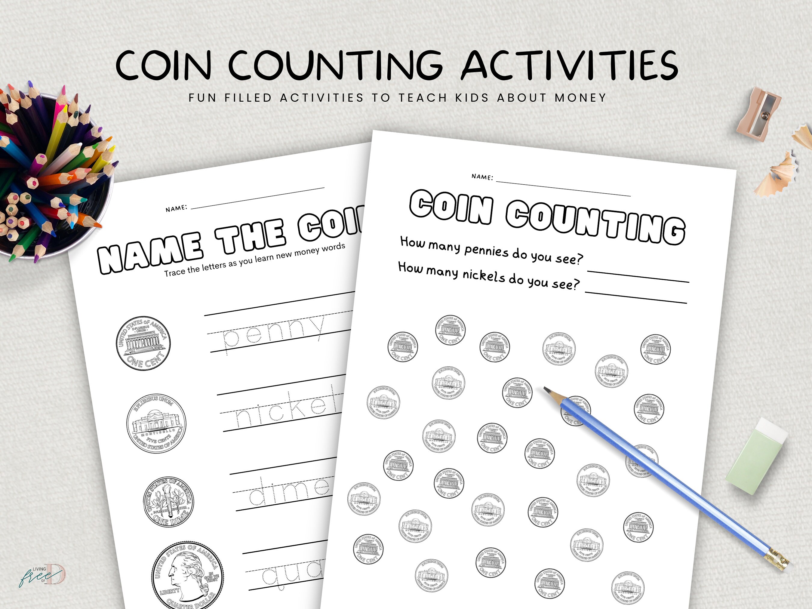 Coins Printable Worksheet, Money Literacy Printable, Cash Activities ...