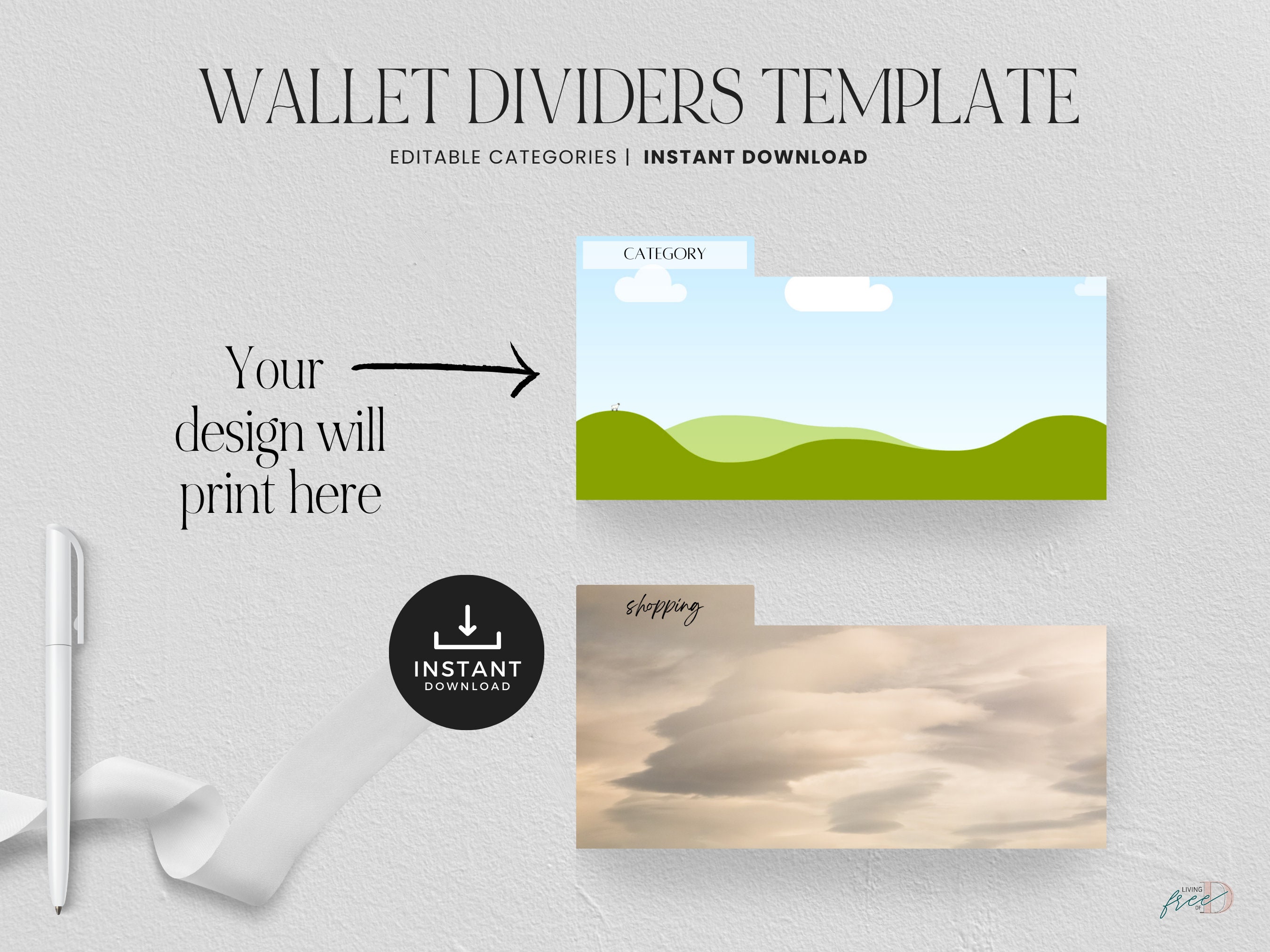 Wallet Cash Dividers Inserts Canva Template, Editable Money Dividers ...