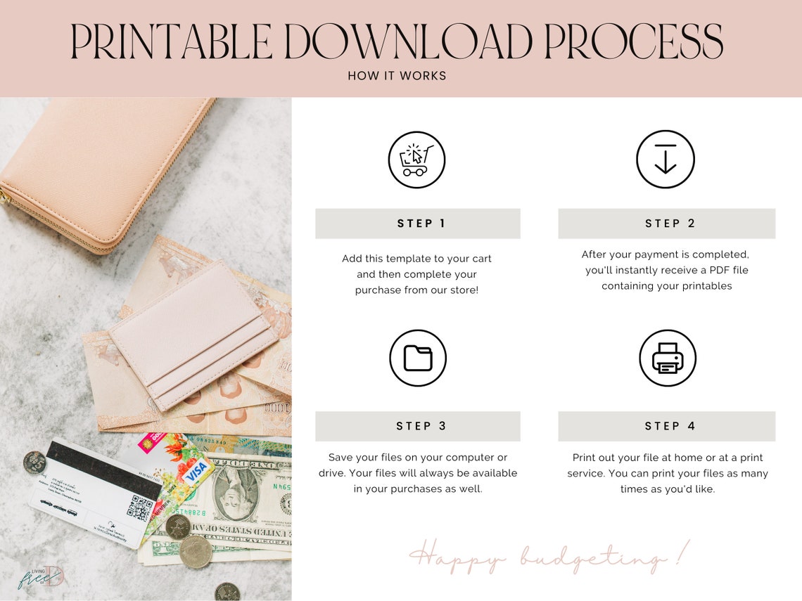 A6 Binder Cash Tab Dividers and Inserts, Money Organizer, Cash Envelope ...