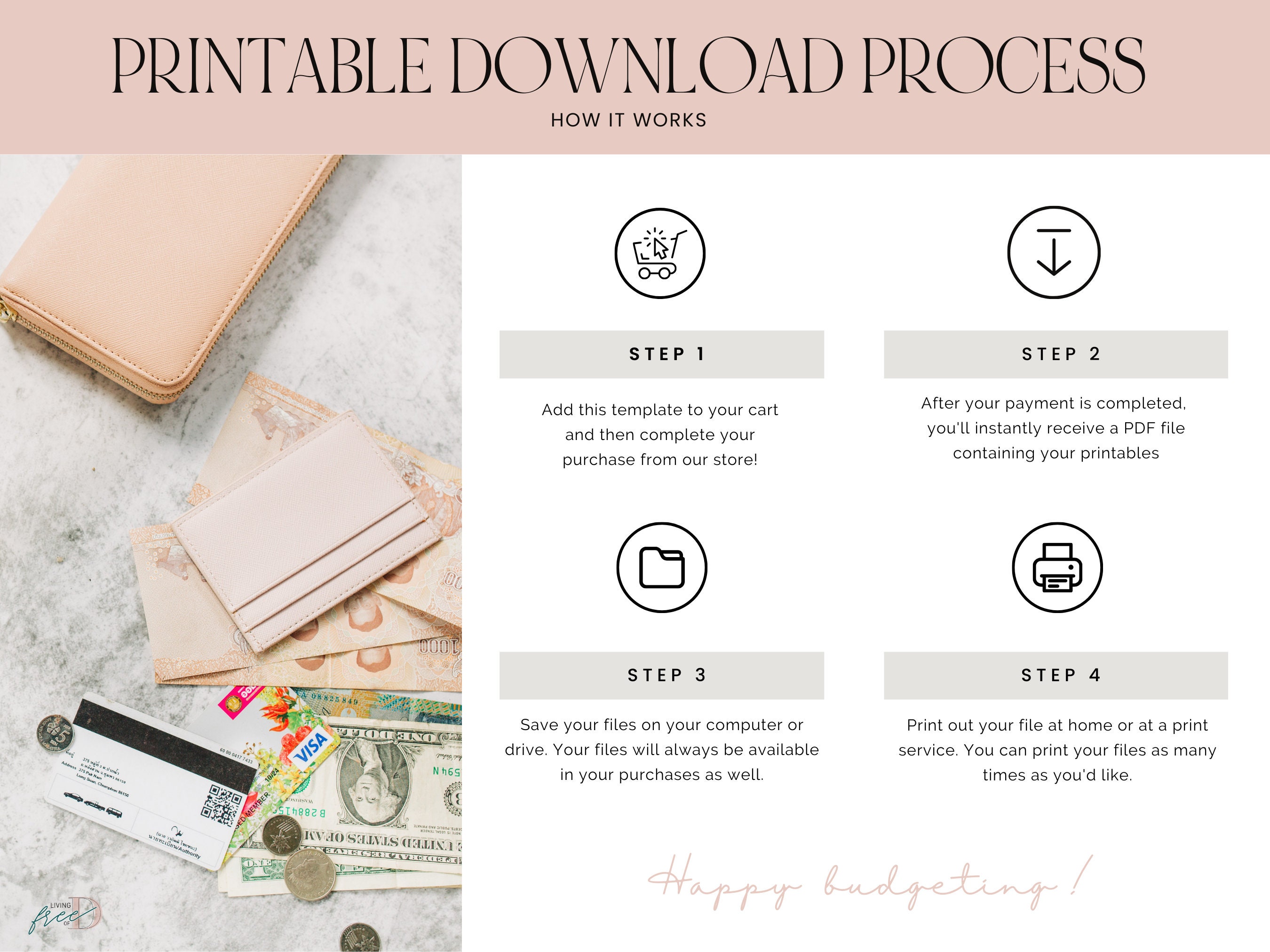 A6 Binder Cash Tab Dividers and Inserts, Money Organizer, Cash Envelope ...