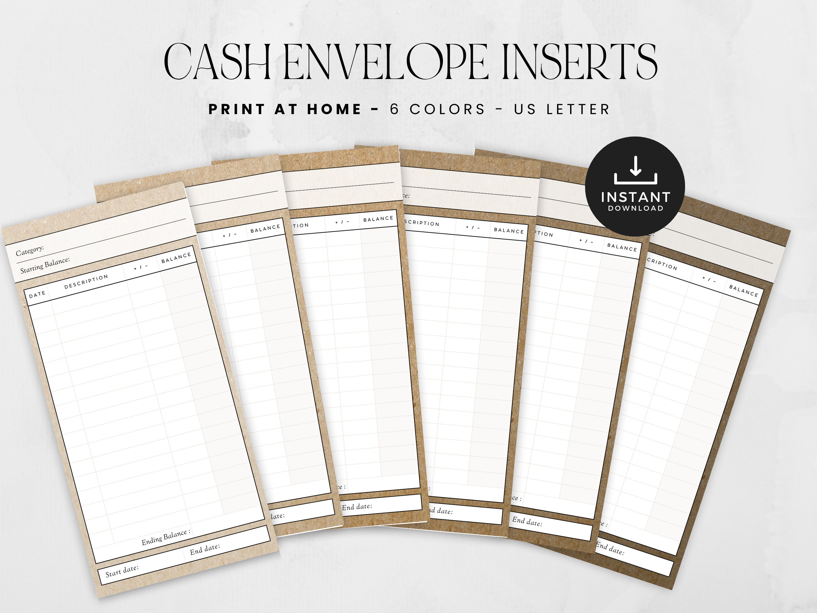 Cash Envelope Inserts, 3x6 Budgeting Inserts, Cash Trackers Printable ...