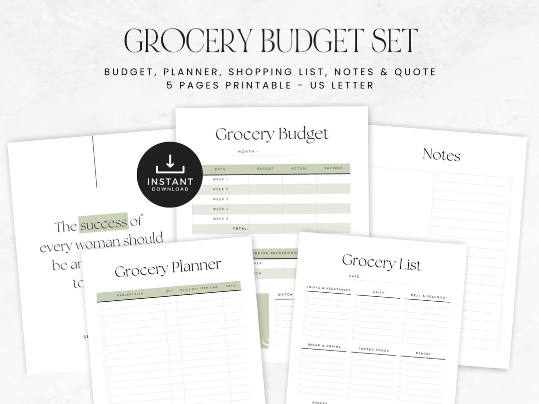 Grocery Budget Spreadsheet, Food Shopping With Budget & Spending ...