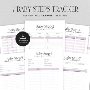 7 Baby Steps Progress Tracker Printable, FIRE Movement, Dave Ramsey ...