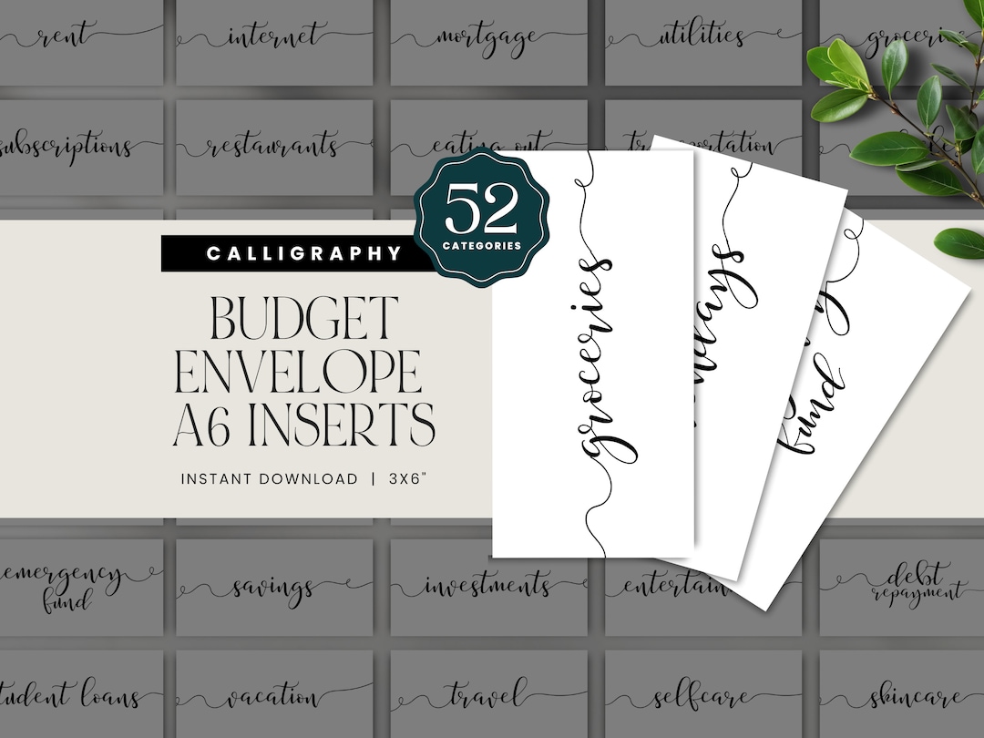 Cash Stuffing Categories, A6 Cash Envelopes Labels, Budget Envelope ...