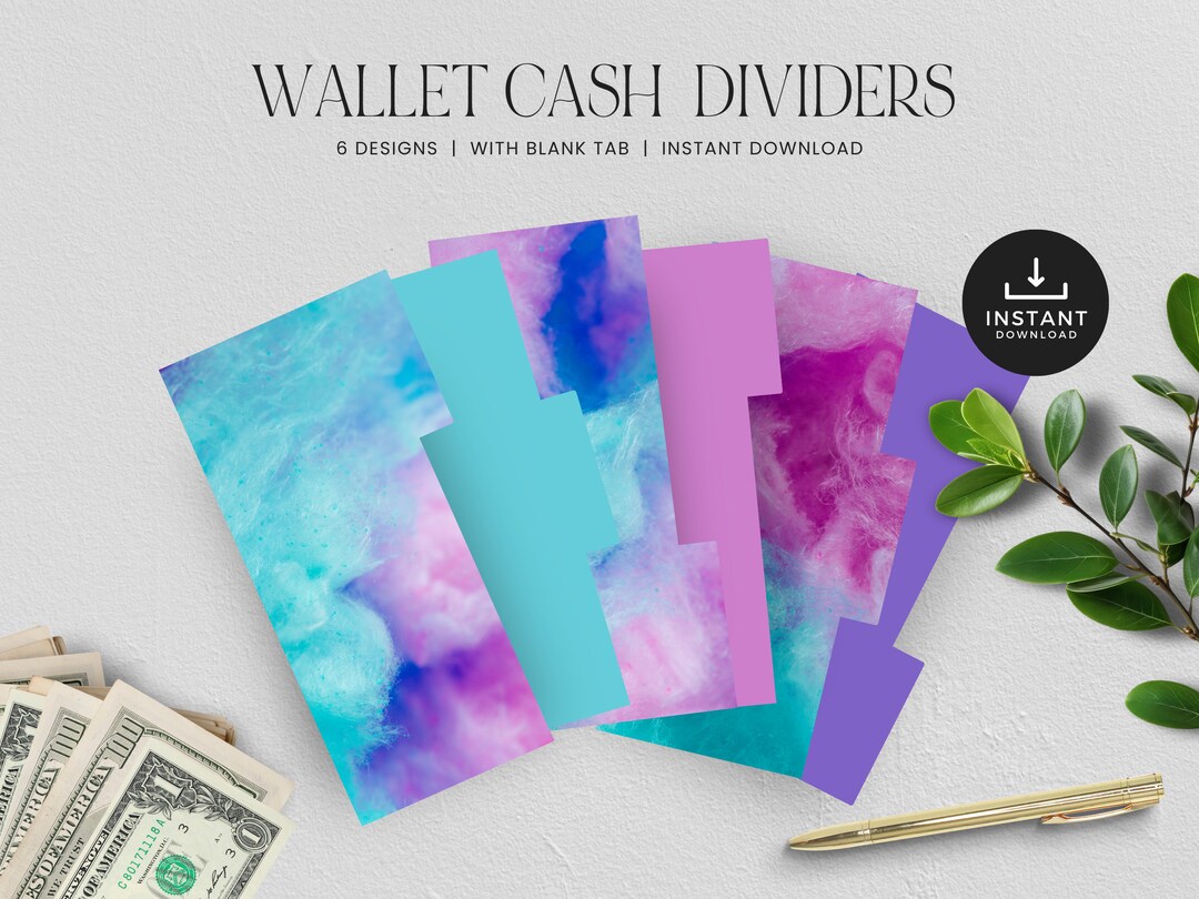 Cash Tab Dividers for Wallet, Money Organizer, Cash Envelope Budget ...