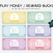 Play Money for Kids, Reward Bucks Printable, Money Games for Kids ...